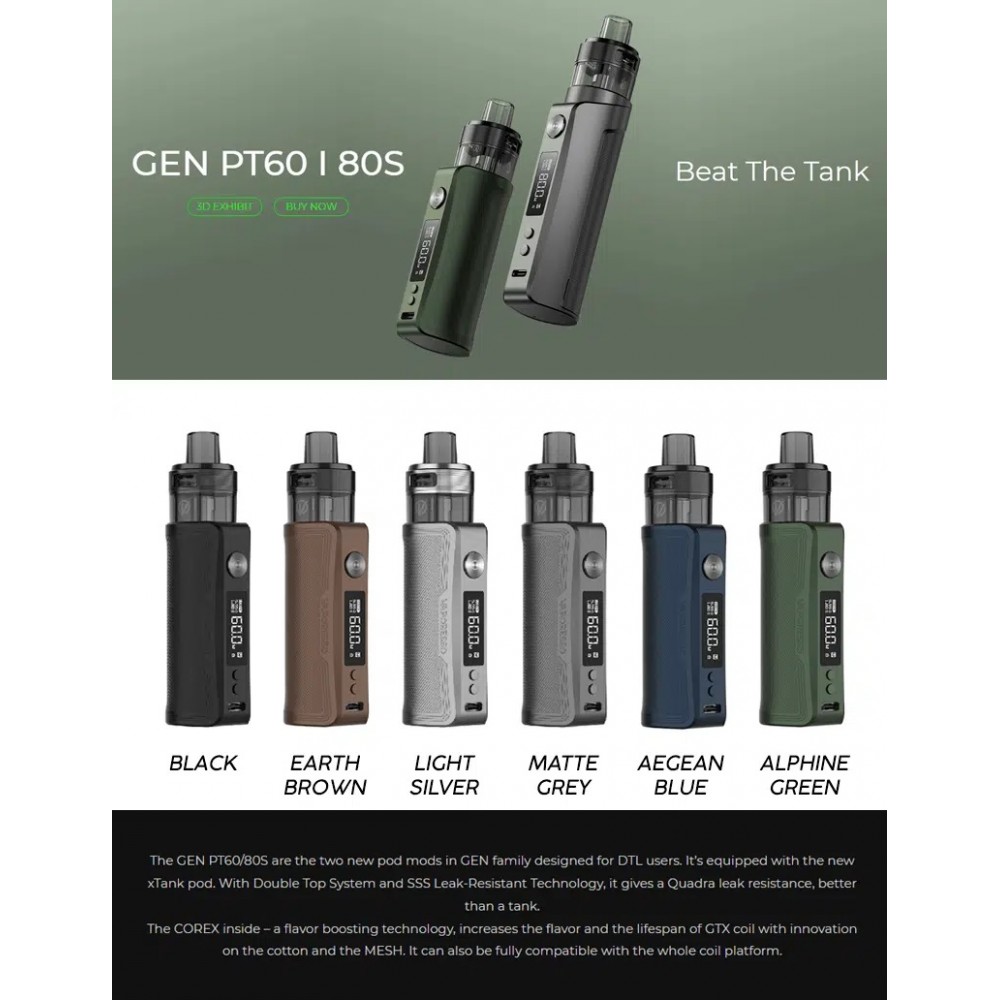 VAPORESSO GEN PT80 S kit | Green-Smoking
